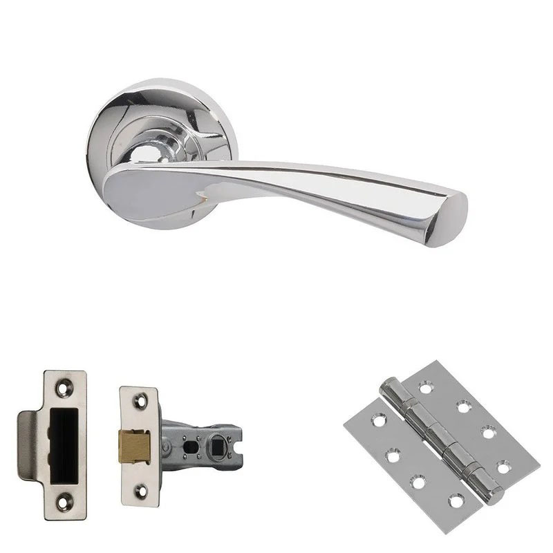 Morden Design Lever on Rose Latch Pack Complete Set with Door Handles ...